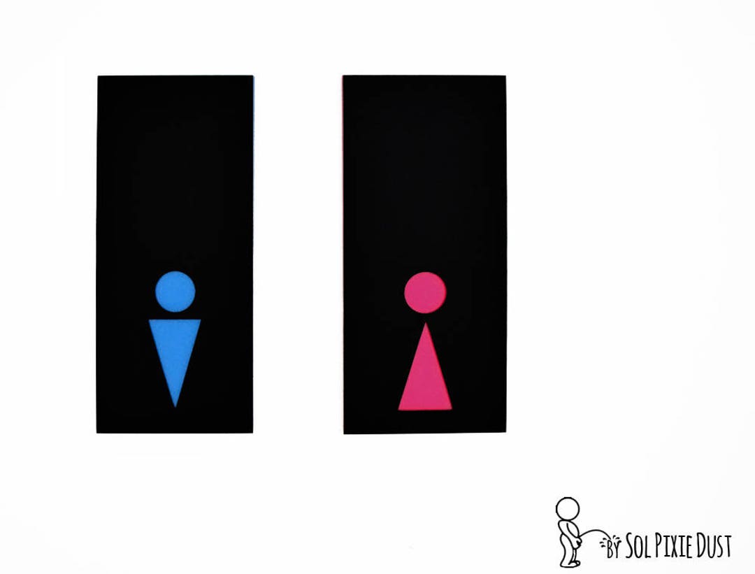 Mr & Mrs Set of Two Bathroom Sign - Modern Restroom Signs - Funny WC ...