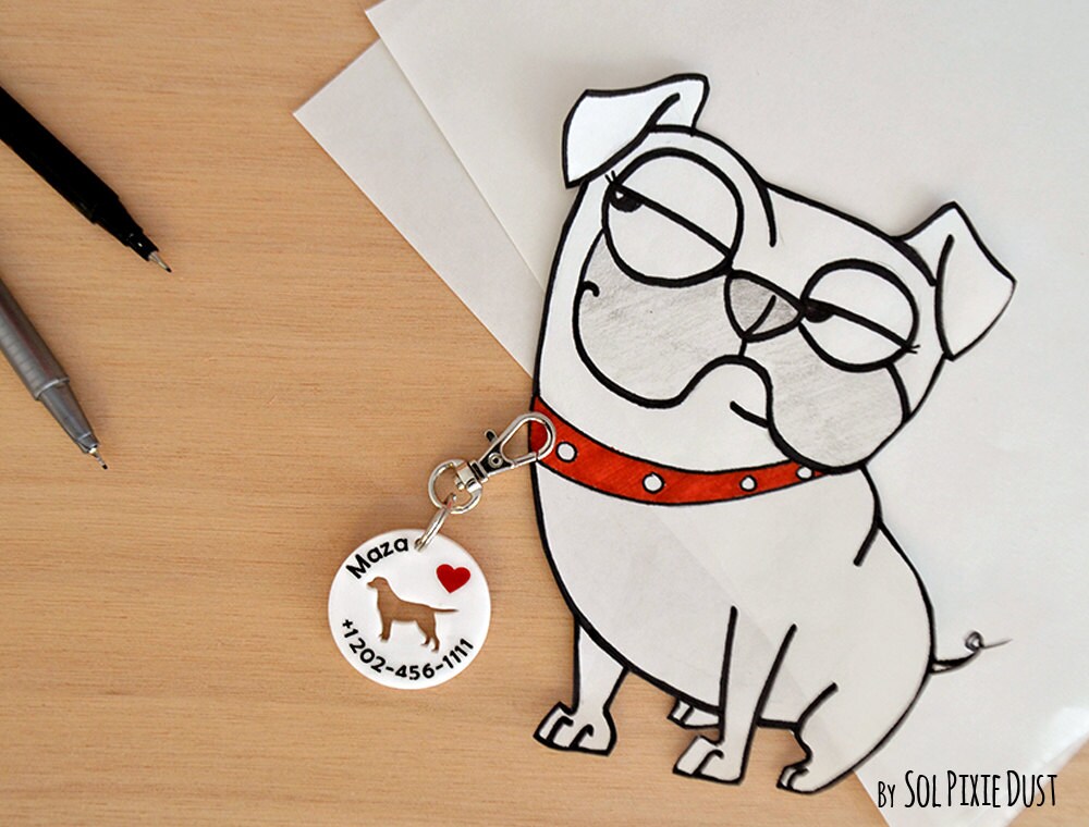 Dog Tag Labrador Personalized Pet ID Pet Accessory | Etsy