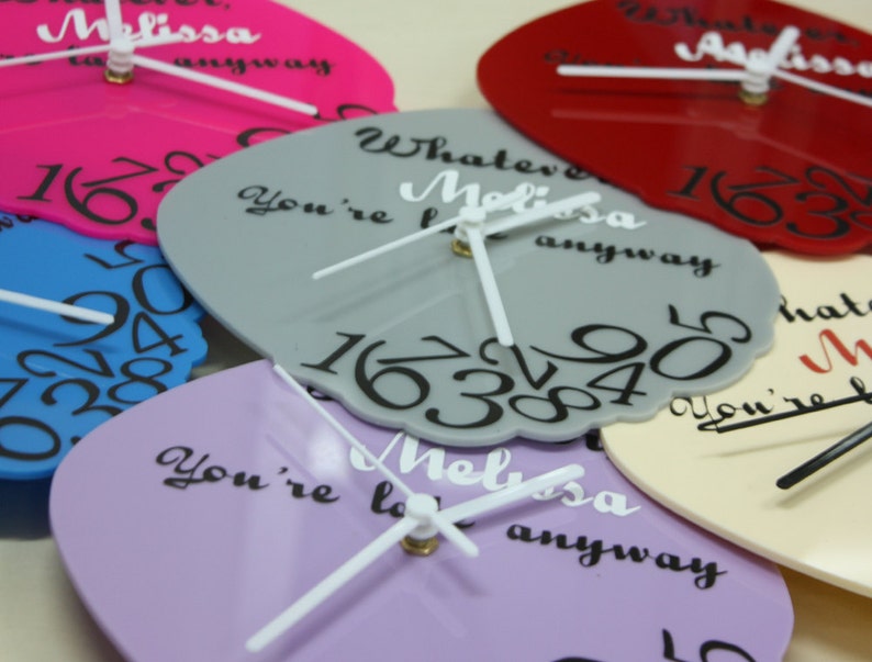 Whatever, You're Late Anyway White - Custom Name - Wall Clock - Etsy