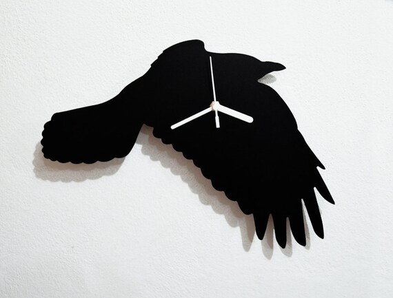 Crow Flying Silhouette Wall Clock | Etsy