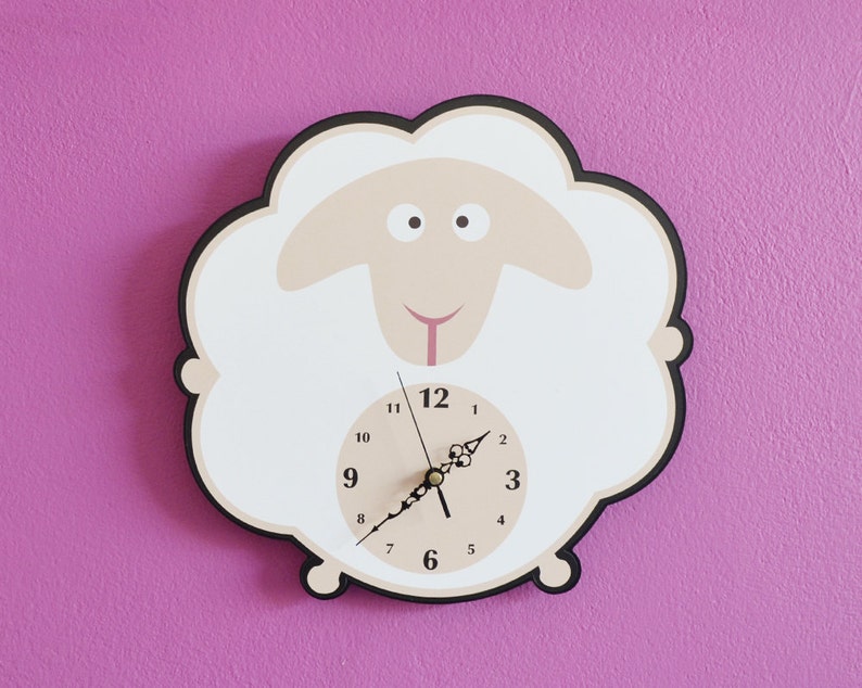 Cute Little Sheep Cartoon Wall Clock | Etsy