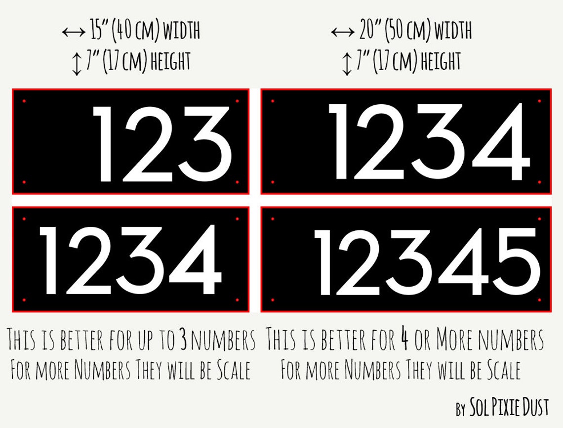 Modern House Numbers Rectangle Black With Beige Acrylic | Etsy