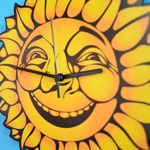 Sun Face Smile - Wall Clock - Etsy