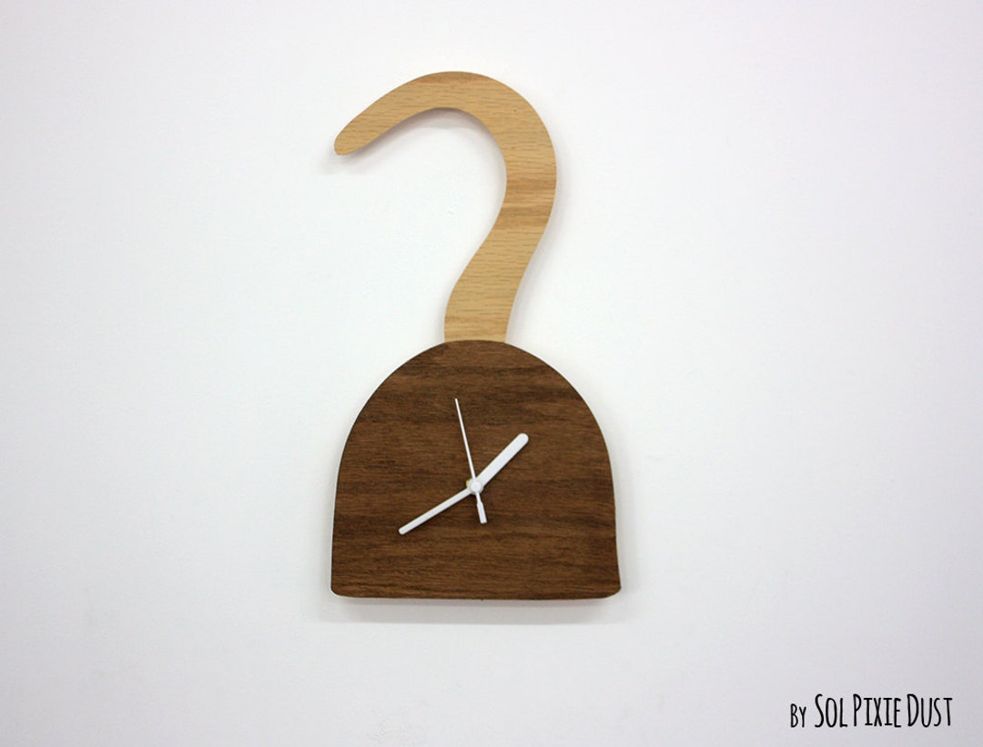 Pirate Hook - Wooden Wall Clock - Etsy