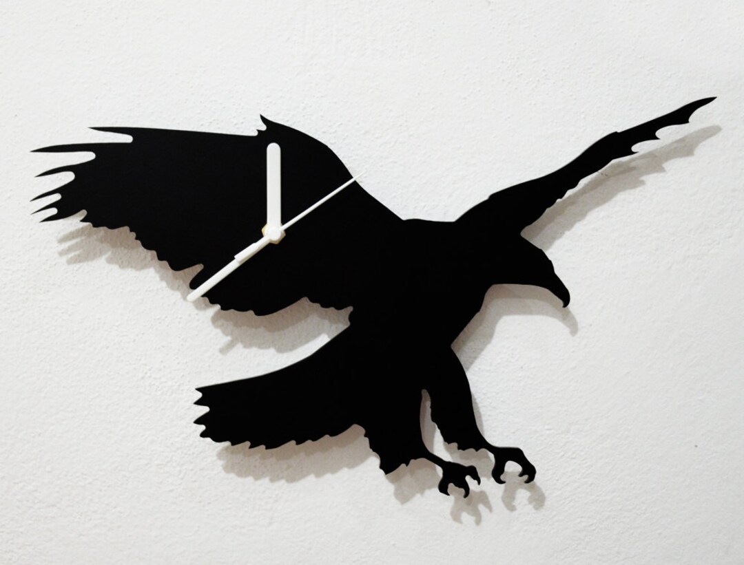 Hawk Attacking Silhouette - Wall Clock - Etsy