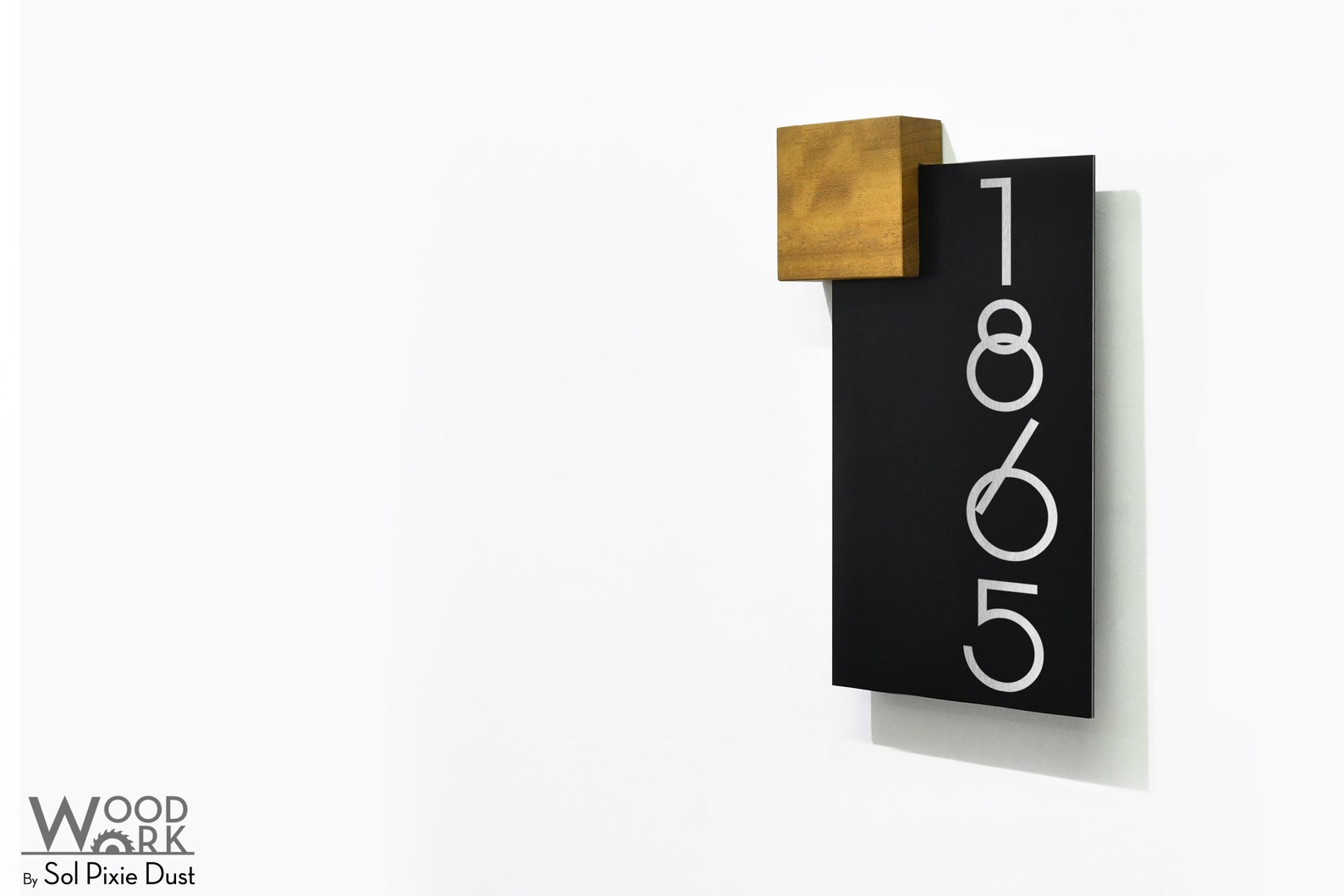 Modern Wall Hanging Number Sign - Black Aluminum (ACP), Fiber Laser ...