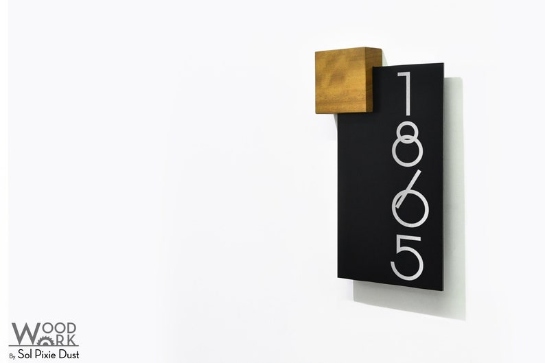 Modern Wall Hanging Number Sign - Black Aluminum (ACP), Fiber Laser ...