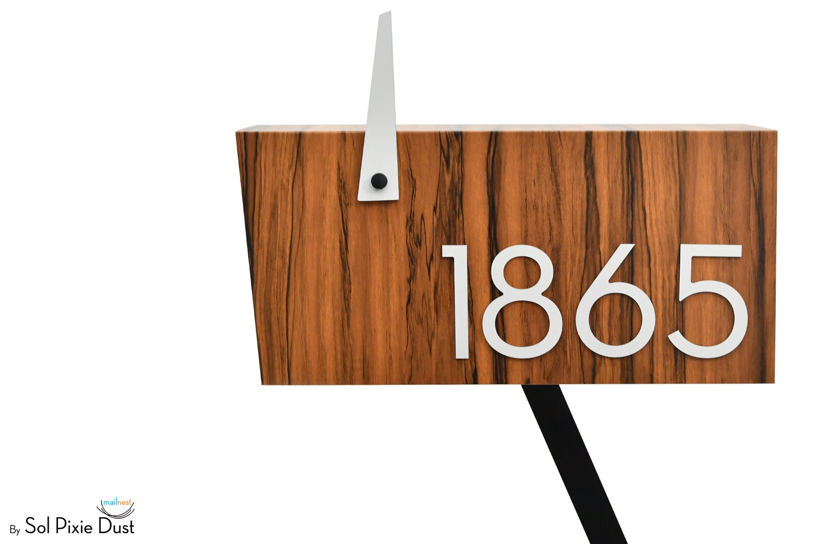 Contemporary Post Mounted Mailbox - Aluminum Acacia Body and Aluminum ...