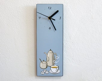 Wall Clock Kitchen Home Décor Retro Decorative White Teapot /kettle ...