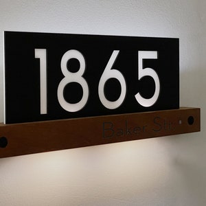 Modern House Numbers LED Light 5V or 12V Iroko Wood & - Etsy