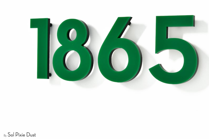 Modern House Numbers Letters - Green Acrylic - Mailbox Numbers - Home ...
