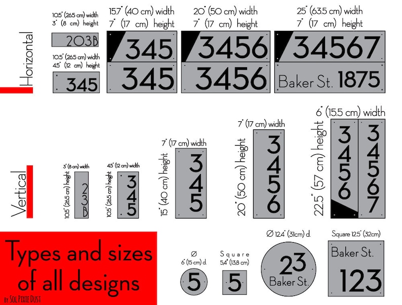 Modern House Numbers, Round Concrete With Black Acrylic - Contemporary ...