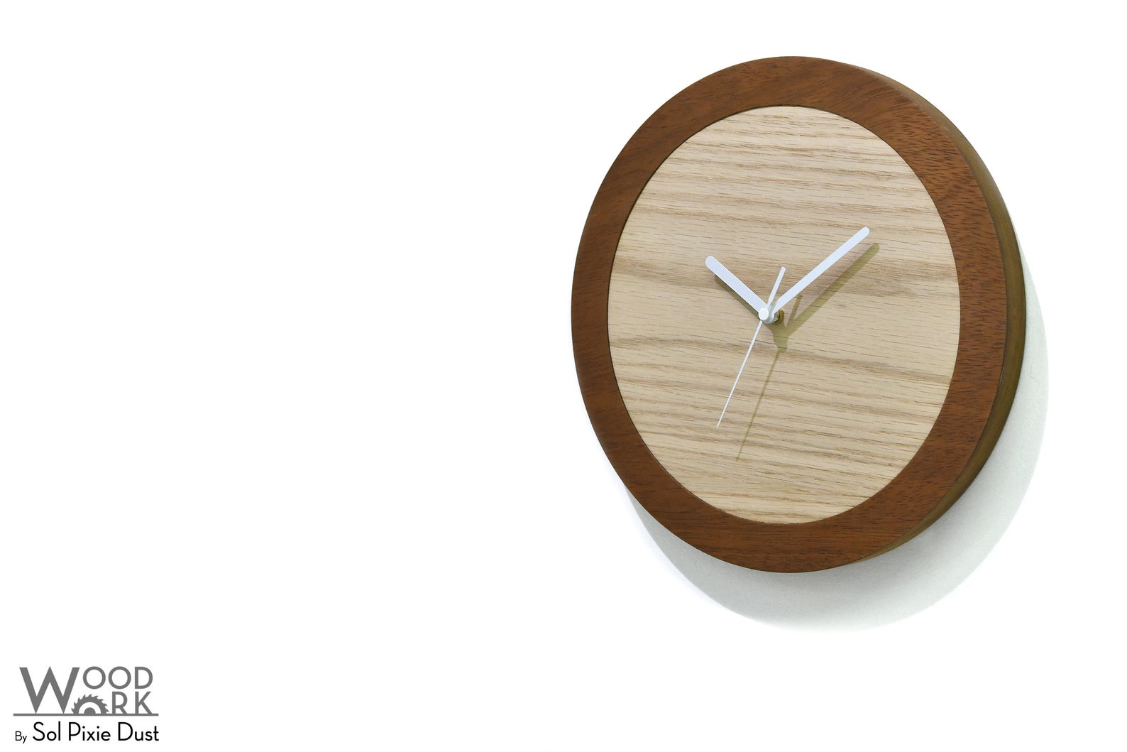 Wooden Round Clock Natural Wood Face Simple Solid Wood Wall | Etsy