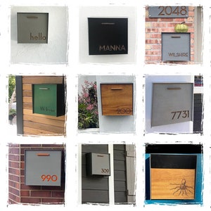 Mailbox With 3D Solid Iroko Wooden Face - Brush Silver Aluminum Body ...