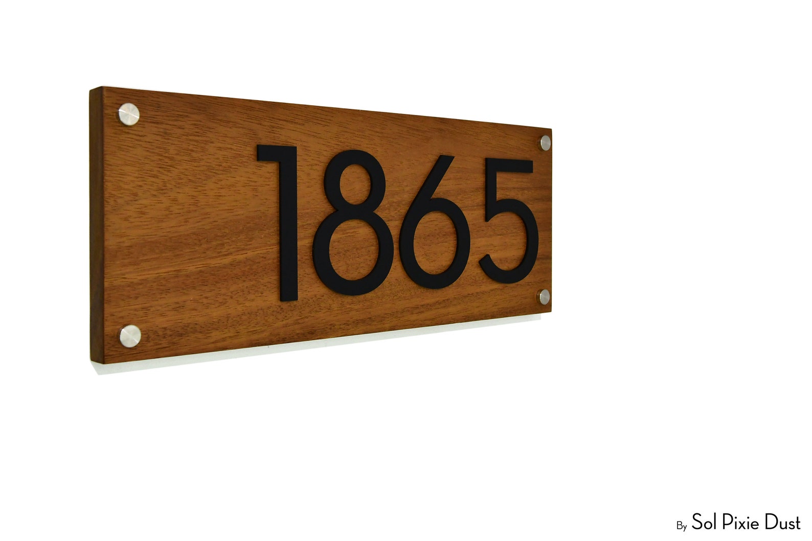 Modern House Numbers - Solid Wood Iroko - Africa Teak Signs With ...