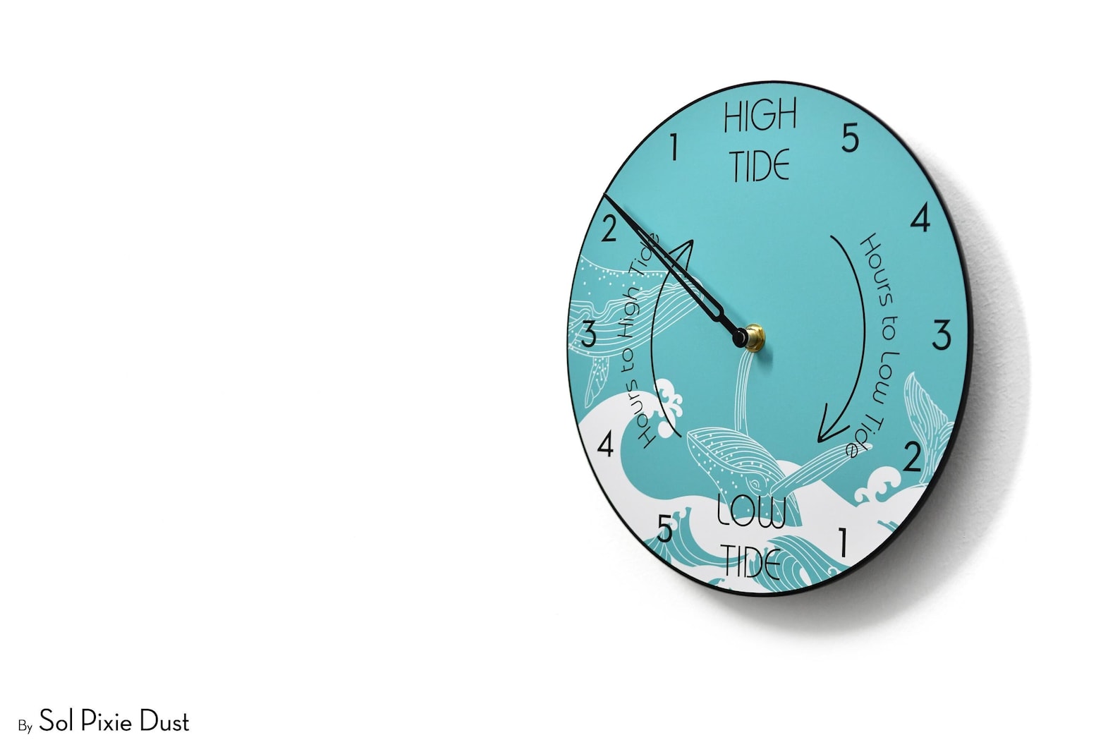 Tide Wall Clock - Round Clock - Sea Tide Tracker - Whale Unique Wall ...