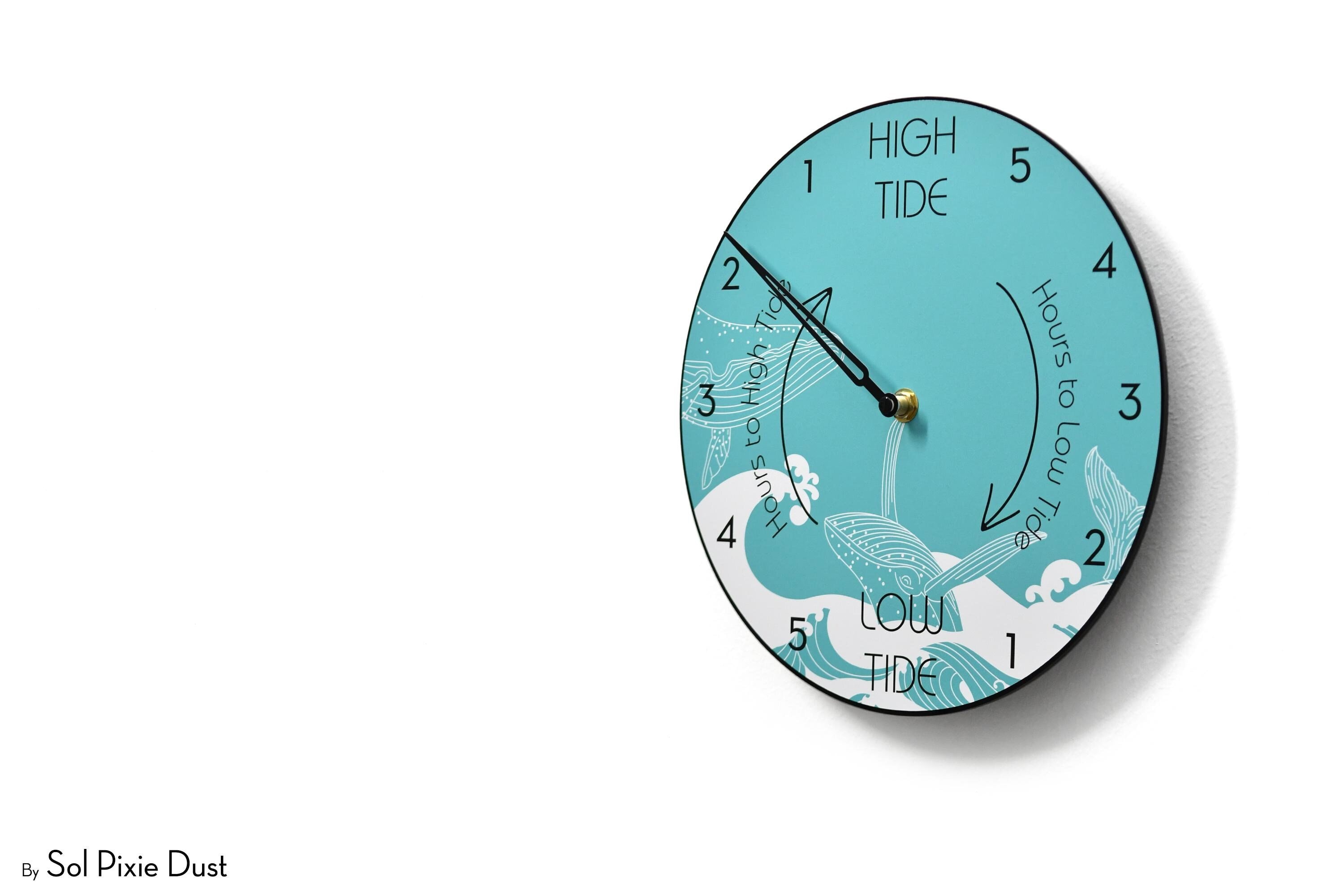 Tide Wall Clock - Round Clock - Sea Tide Tracker - Whale Unique Wall ...