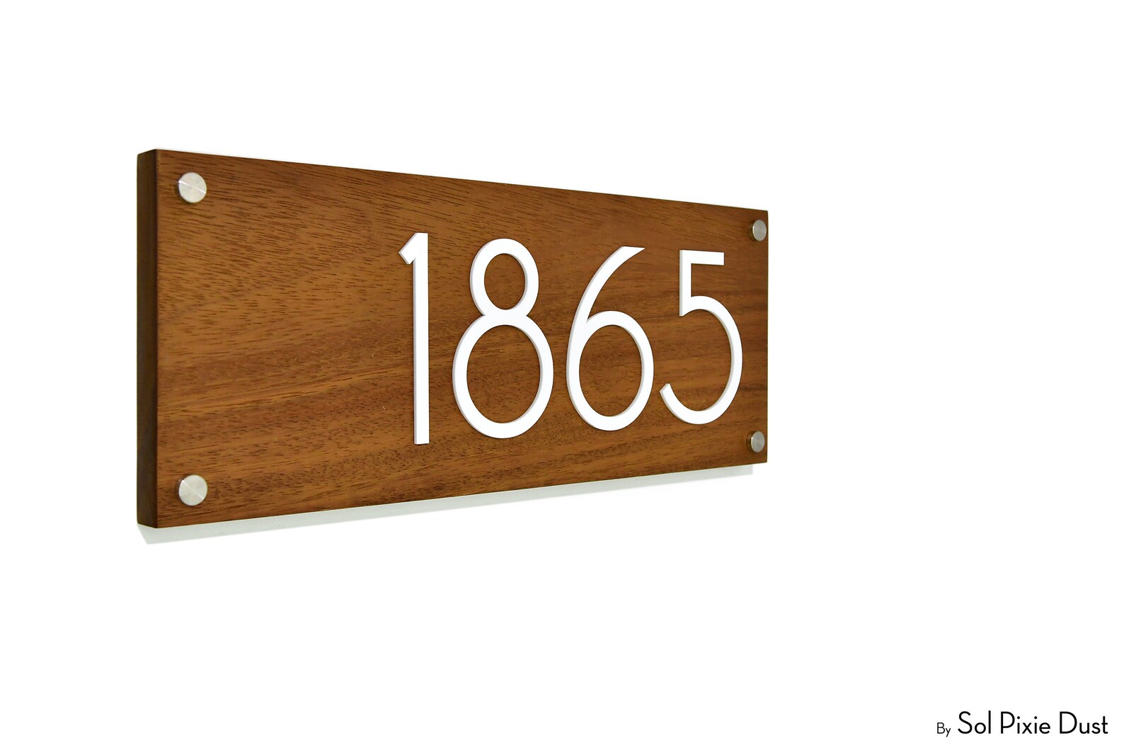 Modern House Numbers - Solid Wood Iroko - Africa Teak Signs With ...