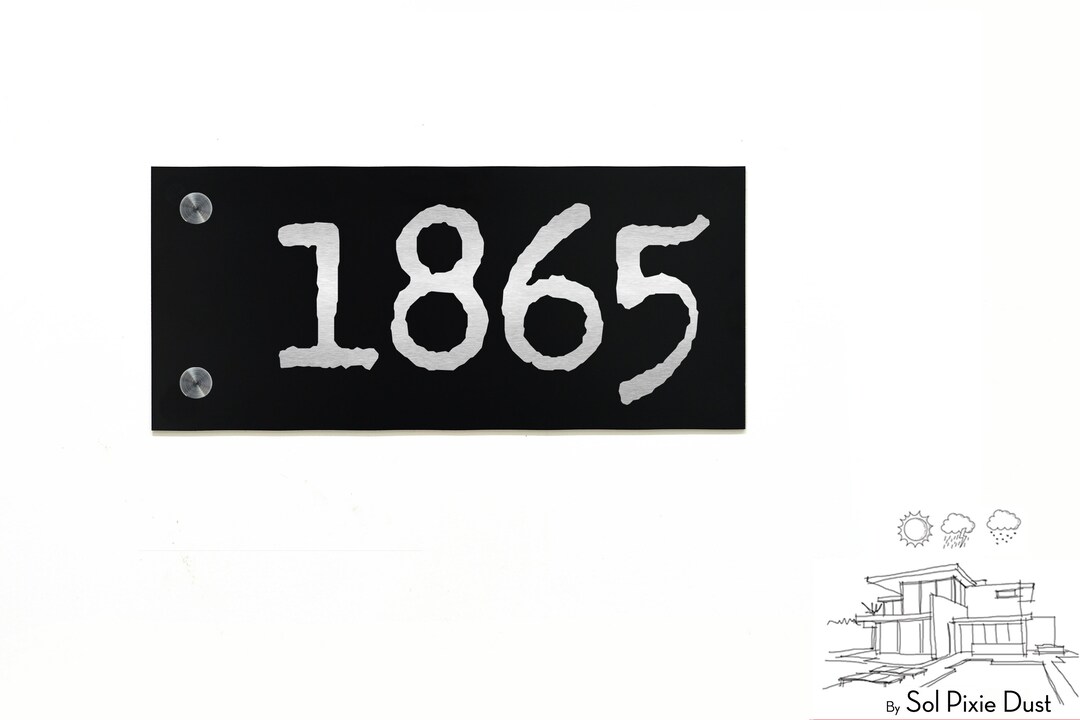 Modern House Sign Small With Black Aluminum (ACP) and Silver Fiber ...