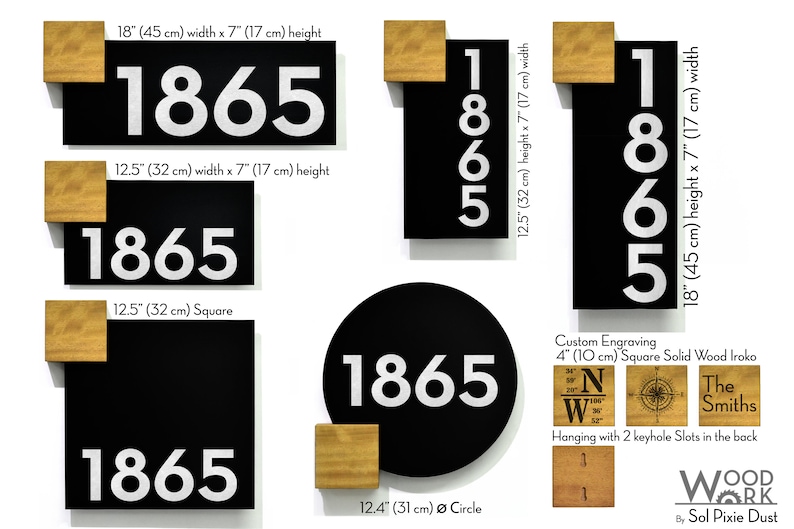 Modern Wall Hanging Number Sign Black Aluminum ACP Fiber | Etsy