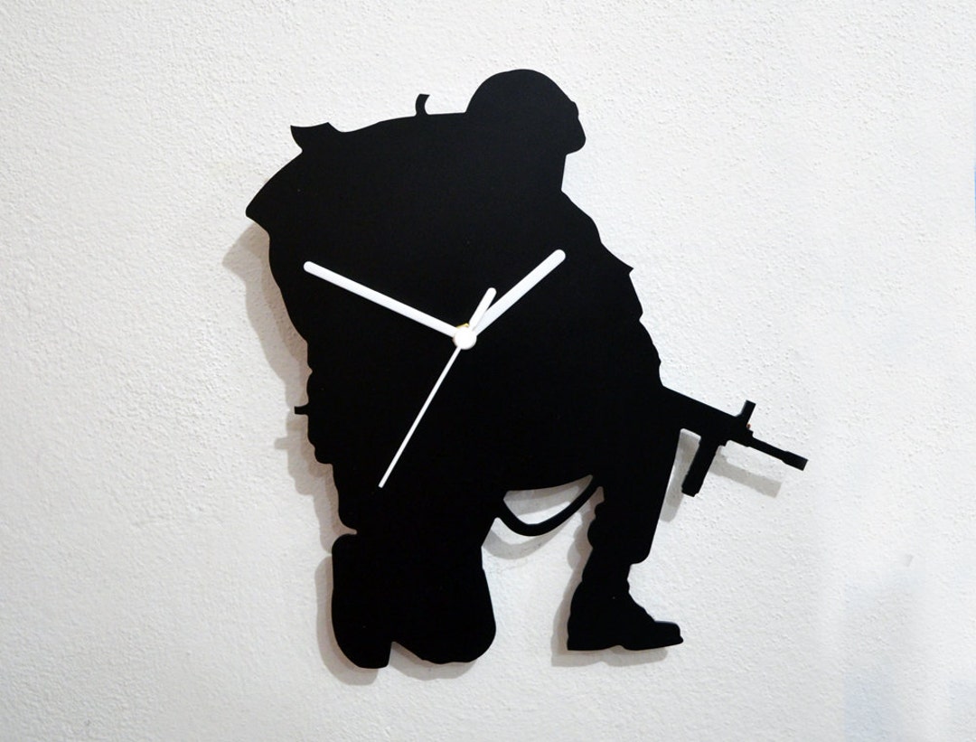 US Army Soldier Silhouette - Wall Clock - Etsy
