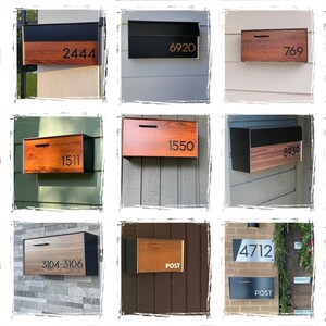 Mailbox With Solid Iroko 3D Wood Face - Brush Silver Aluminum Body ...