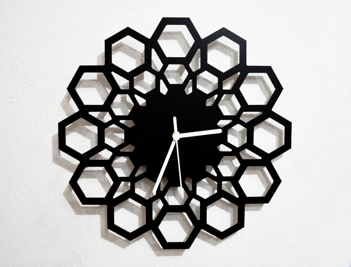 Geometrical Hexagon - Wall Clock - Etsy