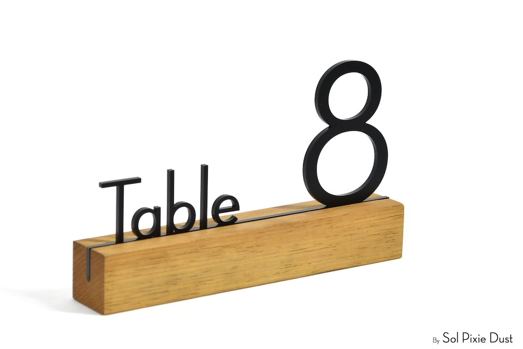 Modern Table Numbers Sign - Wooden Table Number Stand - Table Numbers ...