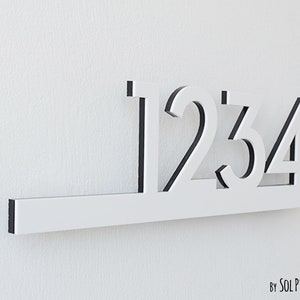 Modern House Numbers White With Black Acrylic Contemporary | Etsy