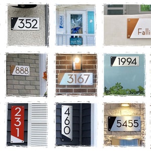 Modern House Numbers, Alucobond With Bright Green Acrylic ...
