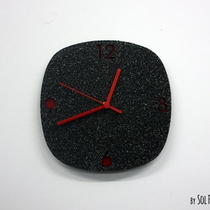 Black Granite Concrete Wall Clock / Modern Oval Wall Clock With Granite ...