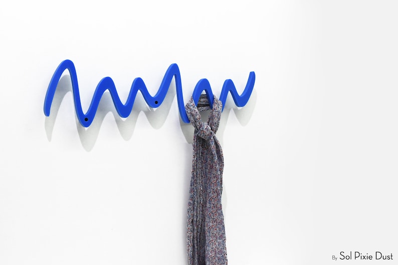 Modern Decorative Wall Hook Blue Zick Zack Coat Rack - Etsy