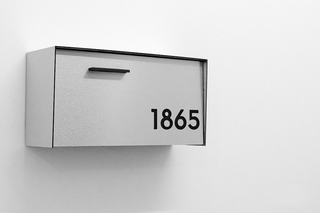 Mailbox With Brushed Aluminum Face and Body and Black Acrylic Numbers ...