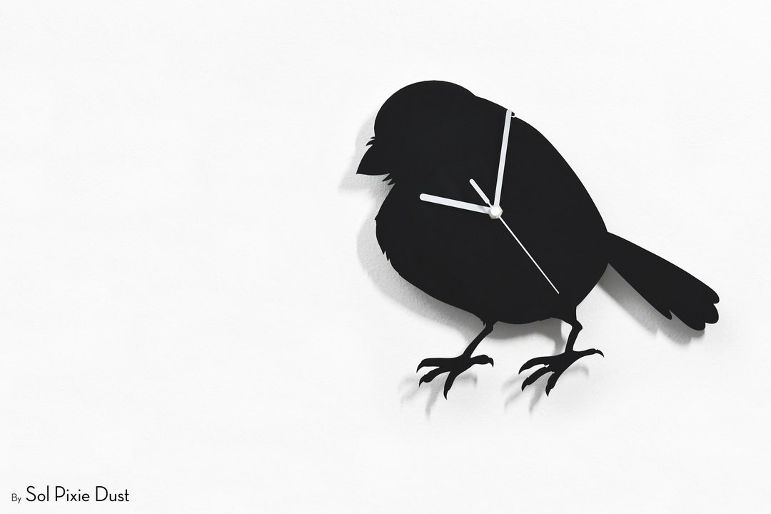 Sparrow Silhouette Wall Clock - Sparrow Wall Decor - Sparrow Lover Gift ...