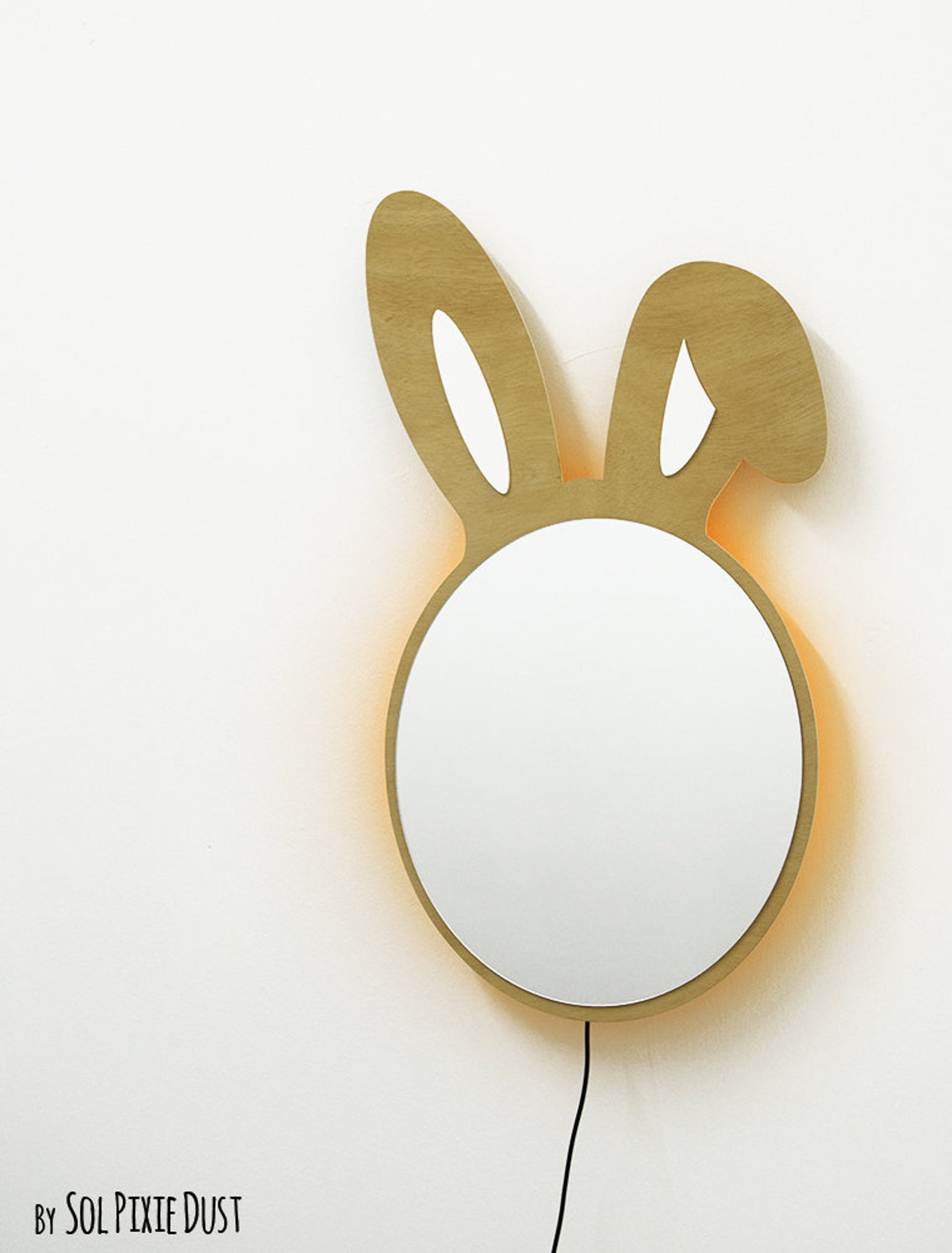 Safety Mirror Bunny Ears With LED Light Wall Decor Mirror - Etsy