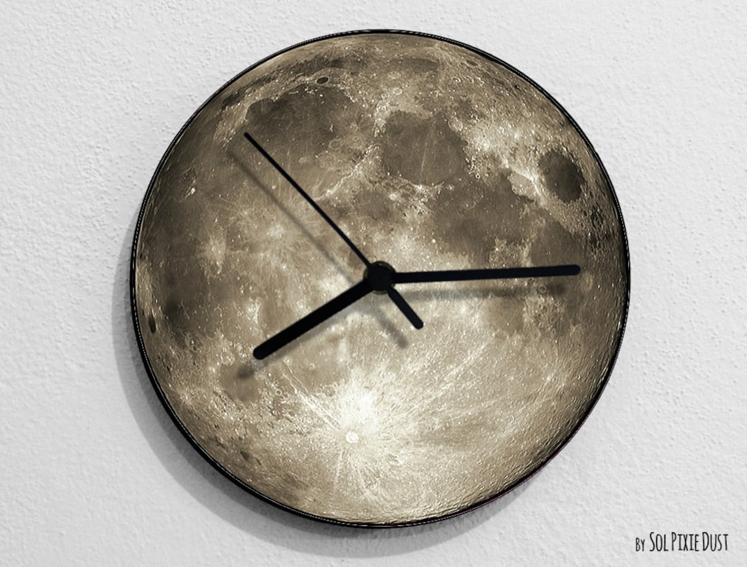 Grey Moon - Moon Wall Clock - Wall Clock Unique - Room Wall Decor ...