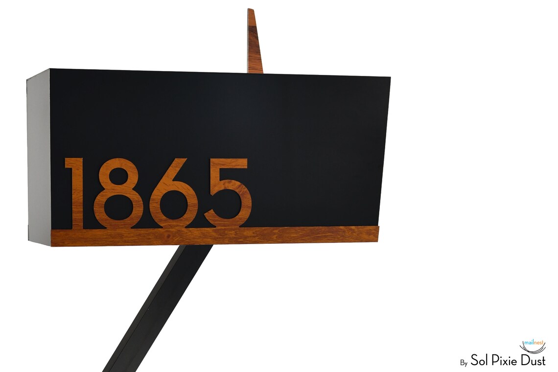 Contemporary Post Mounted Mailbox Aluminum Black Body With - Etsy