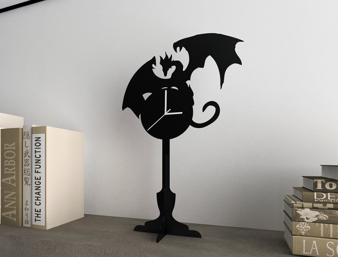 Dragon - Silhouette Table Clock - Etsy
