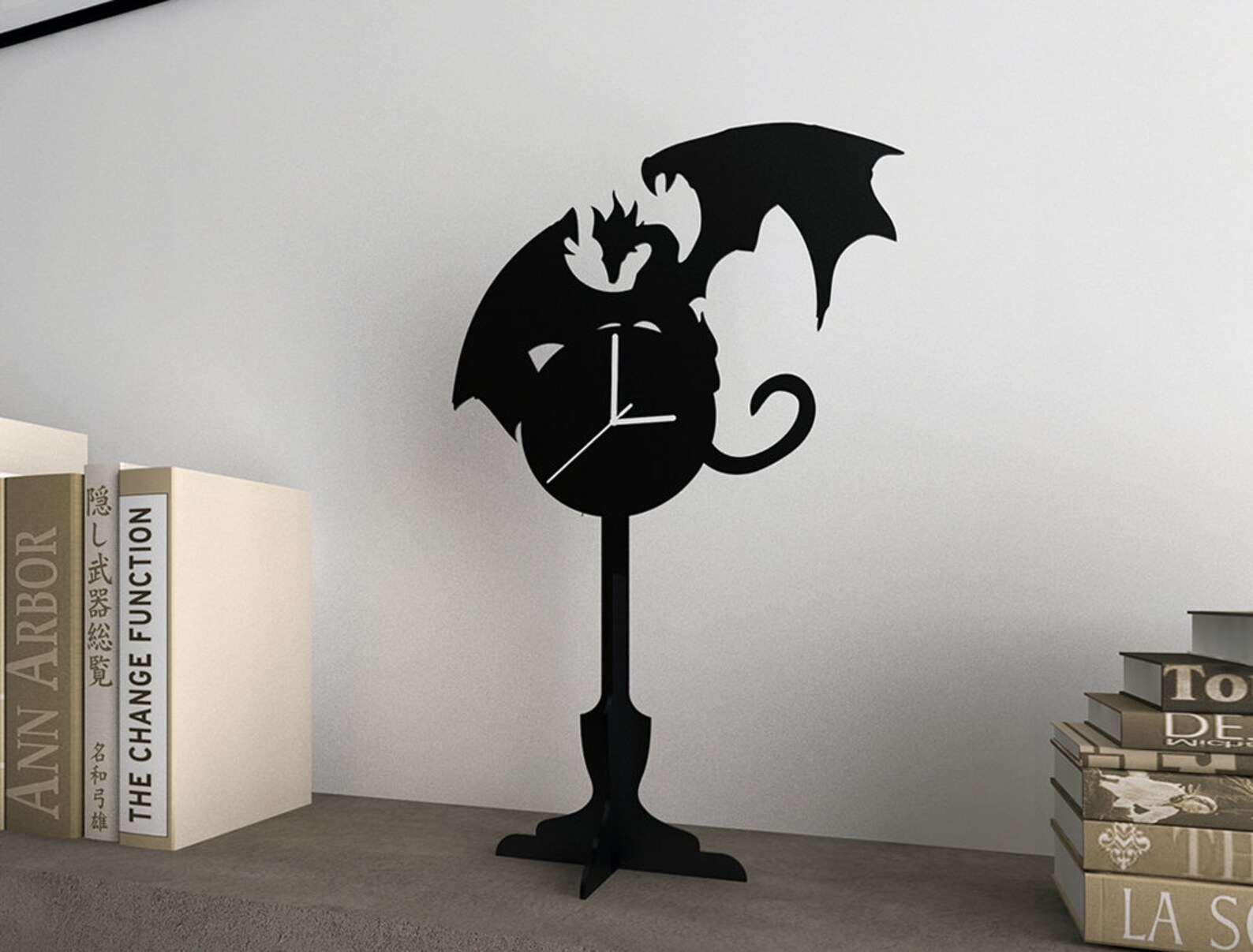 Dragon Silhouette Table Clock - Etsy
