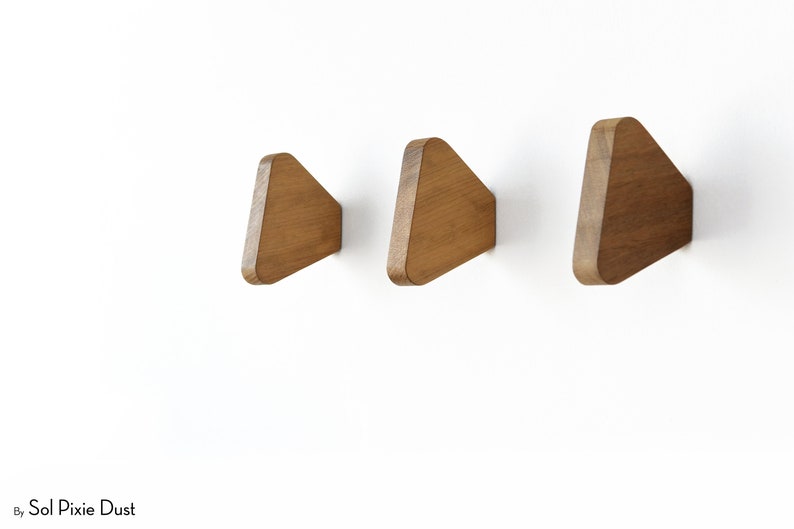 Modern Wooden Wall Pegs Coat Hook Solid African Teak | Etsy