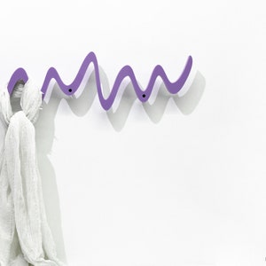 Modern Decorative Wall Hook, Purple Zick - Zack, Coat Rack - Wall Mount ...