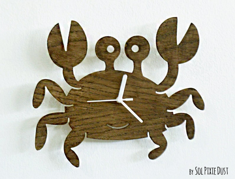 Cute Crab Wooden Wall Clock - Etsy