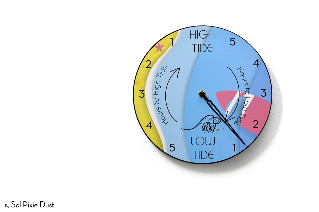 Tide Wall Clock - Round Clock - Sea Tide Tracker - Unique Wall Decor ...