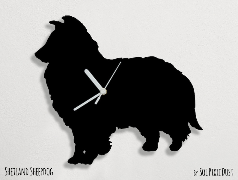 Shetland Sheepdog - Wall Clock Silhouette - Etsy