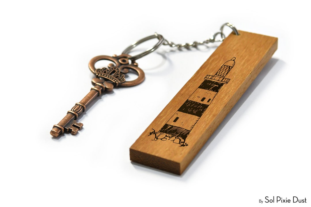 Laser Engraved Wood Key Chain - Solid Iroko Wood - Personalized ...