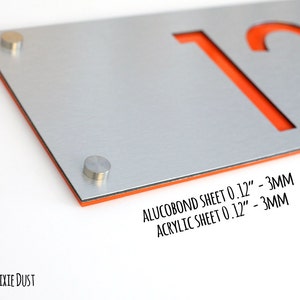 Modern House Numbers, Alucobond With Orange Acrylic - Contemporary Home ...