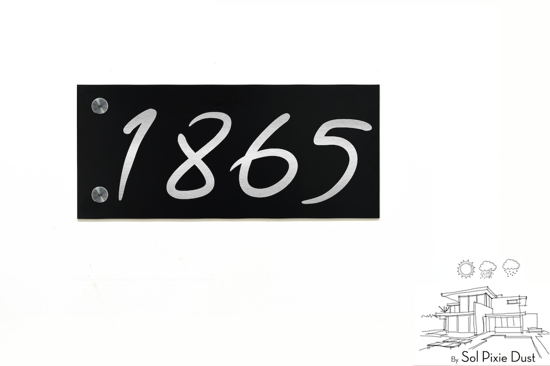 Modern House Sign Small With Black Aluminum (ACP) and Silver Fiber ...