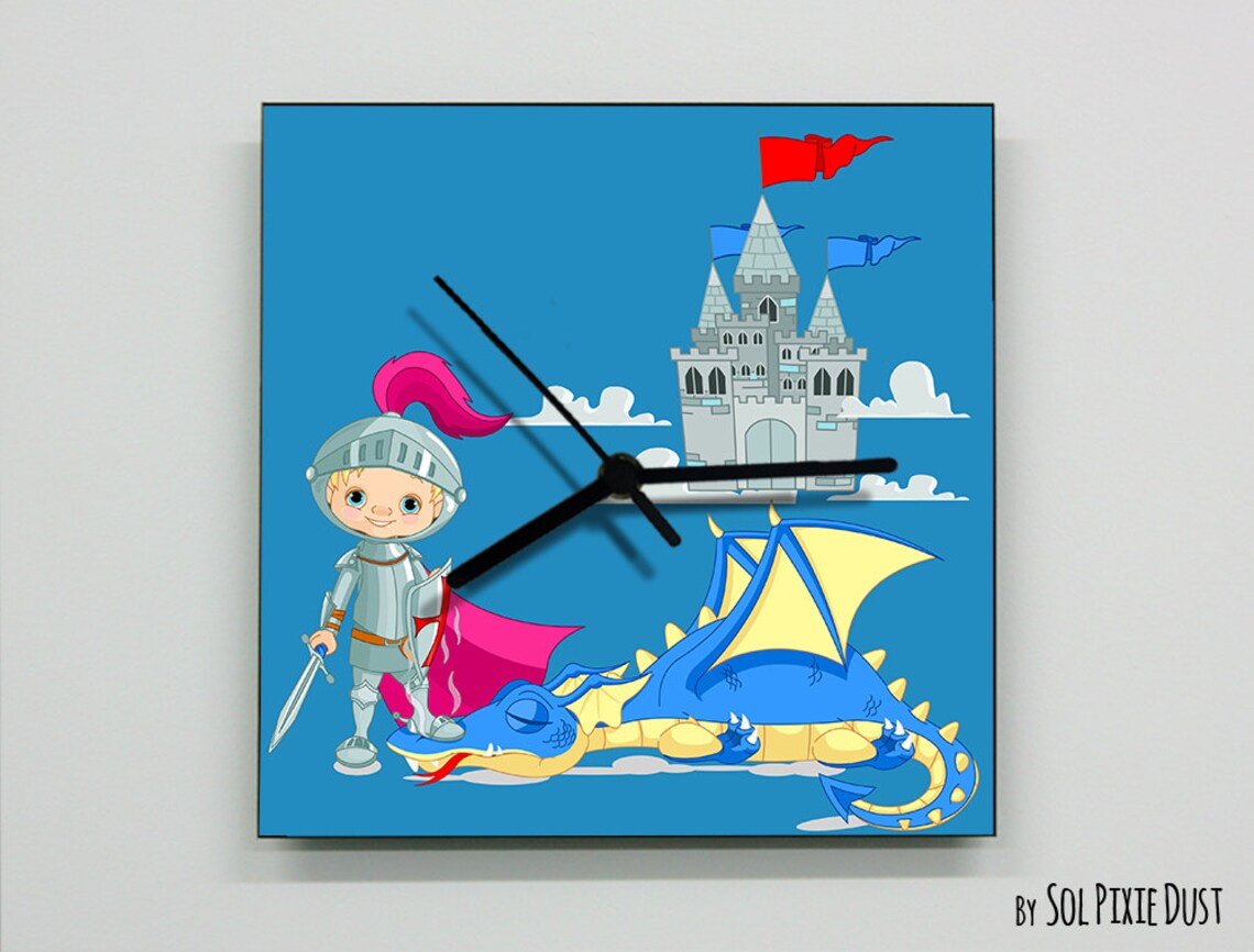 Boy Knight Castle Wall Clock Kids Nursery Room Teens Room | Etsy