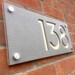 Modern House Numbers Rectangle Concrete With White Acrylic - Etsy