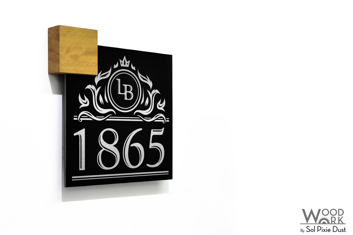 Modern Wall Address Sign Hanging Black Aluminum ACP Fiber - Etsy